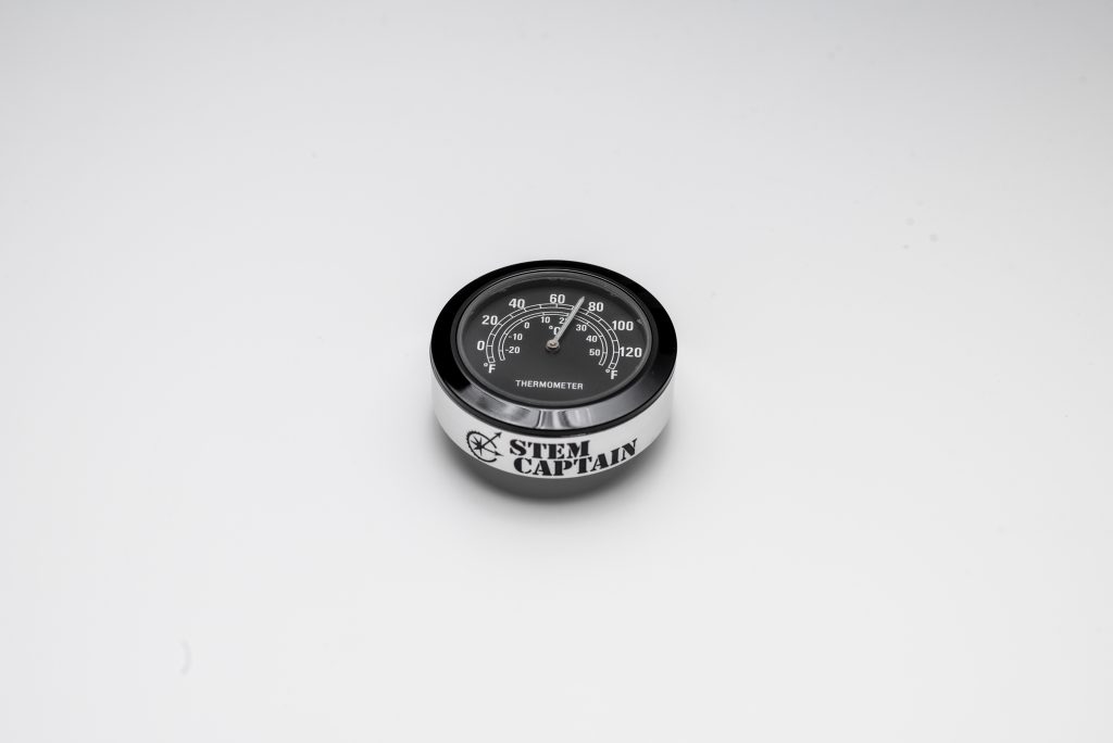BLACK BEZEL STEM CAP THERMOMETER, 36mm - Stem Captain