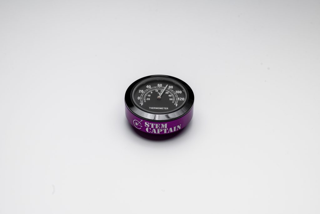 BLACK BEZEL STEM CAP THERMOMETER, 36mm - Stem Captain