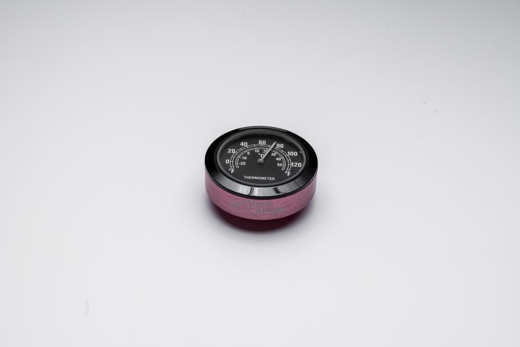 BLACK BEZEL STEM CAP THERMOMETER, 36mm - Stem Captain